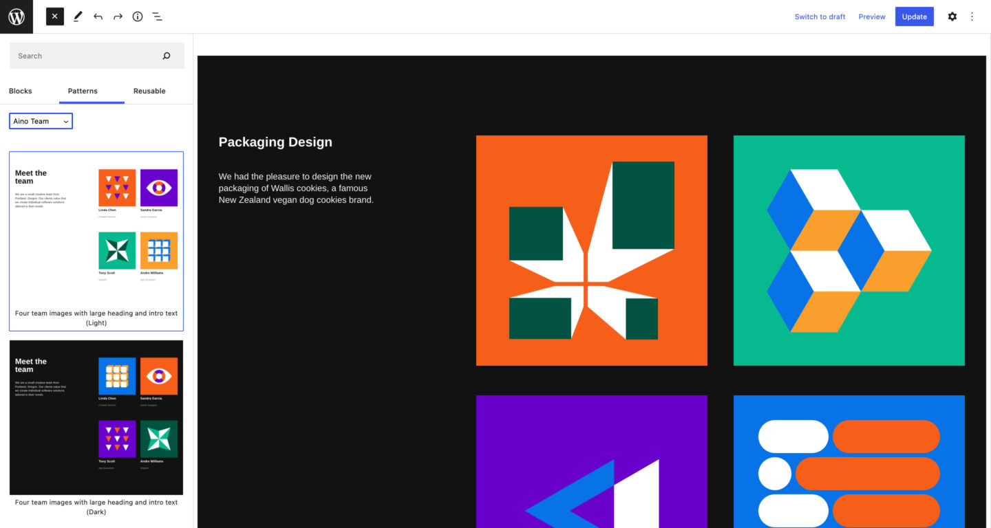How to Work with WordPress Block Patterns - AinoBlocks
