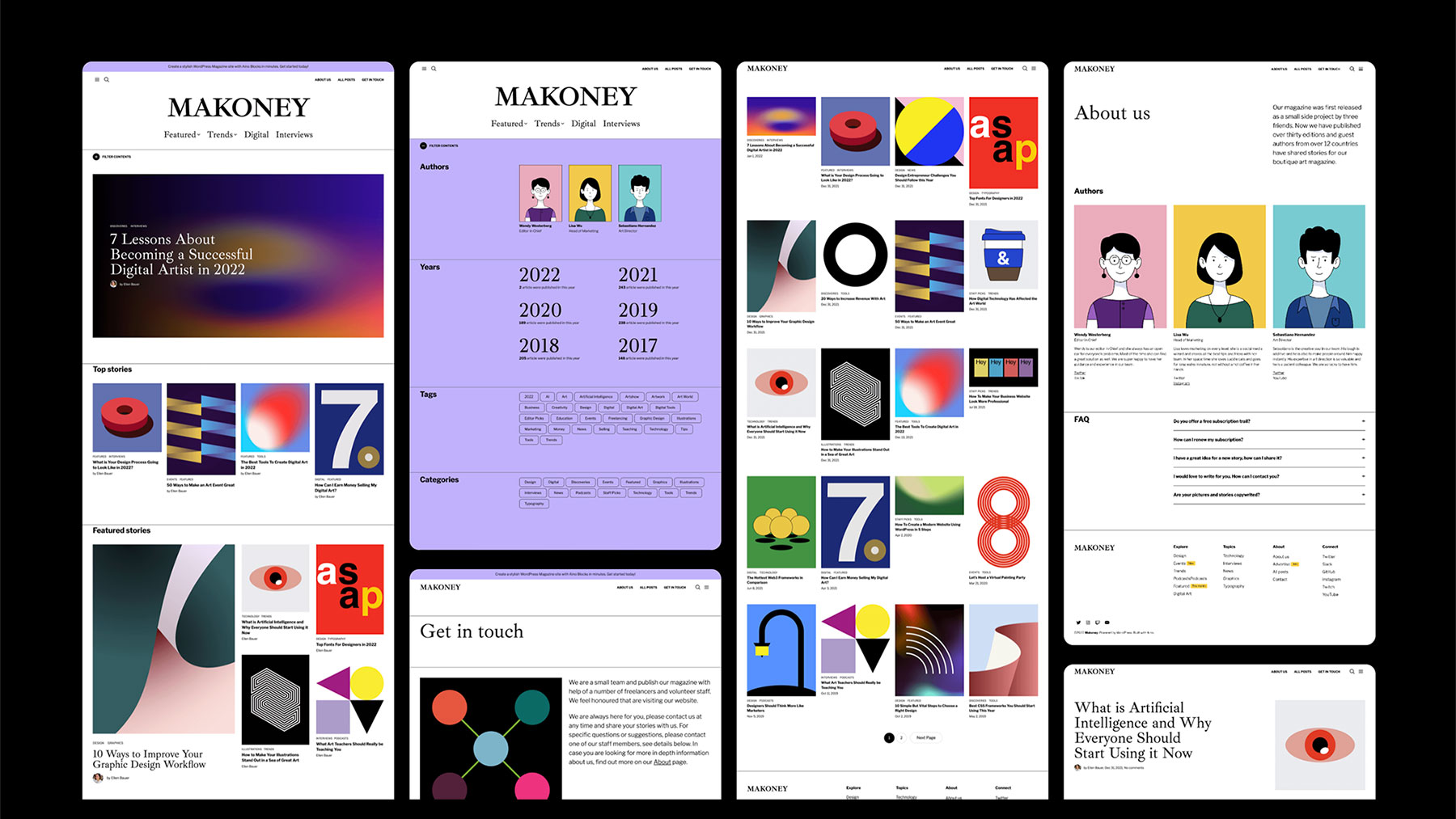 Full Site Editing WordPress Magazine Block Theme Makoney